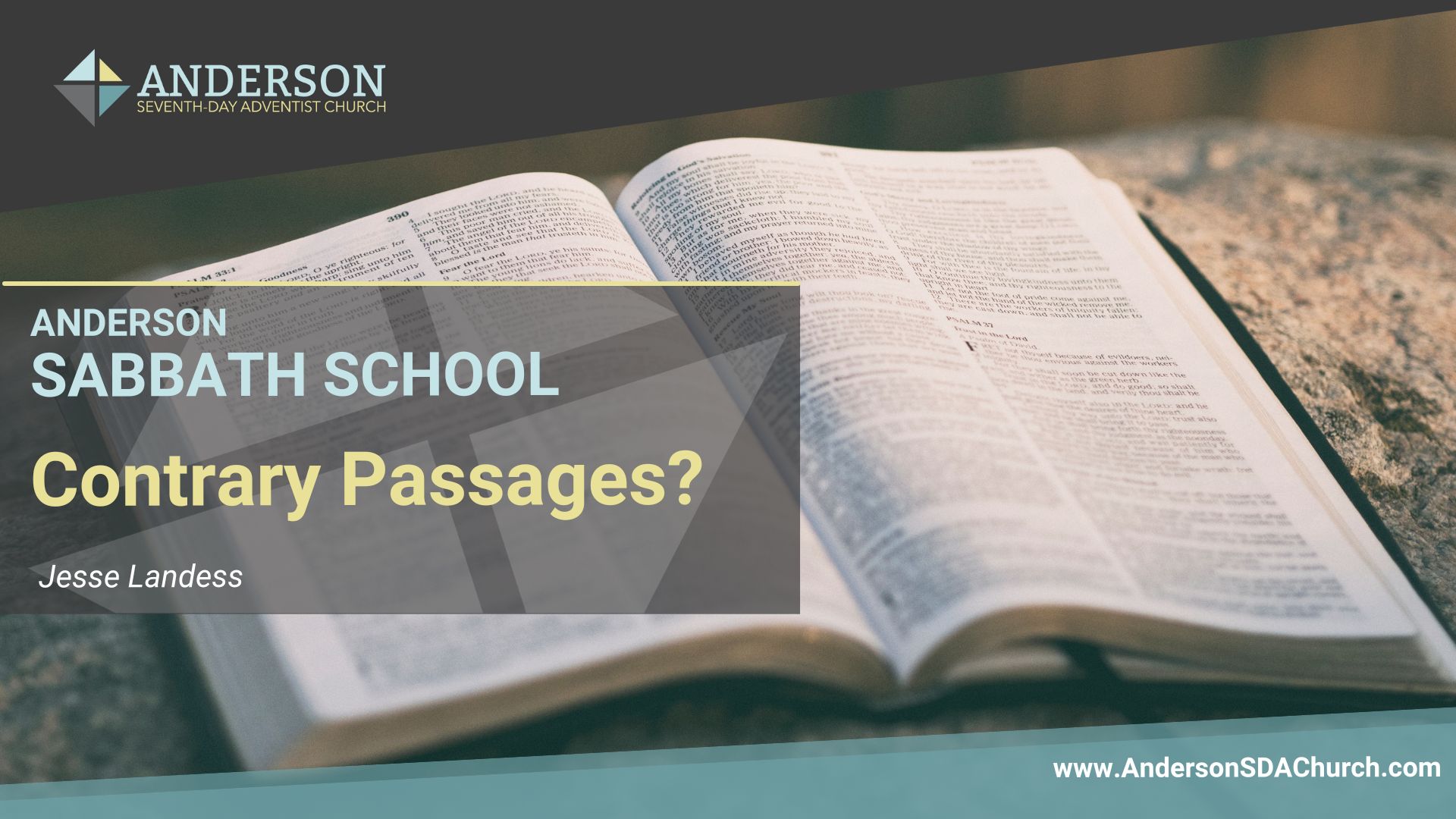 Contrary Passages? | Anderson Seventh-day Adventist Church